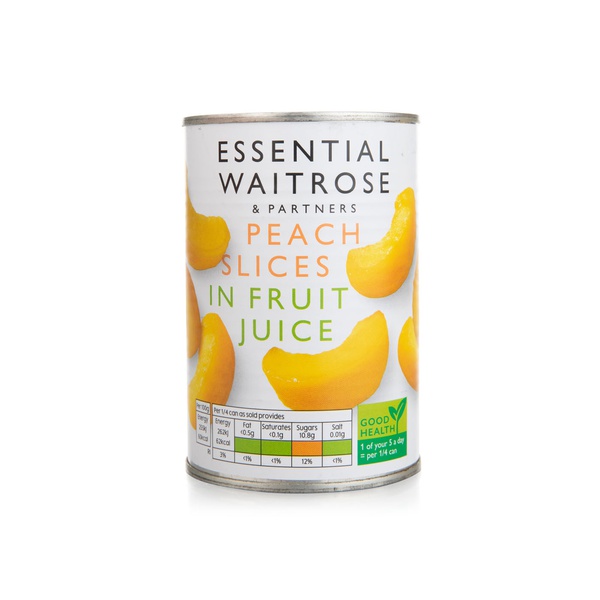Waitrose Essential peach halves in fruit juice 410g - Waitrose UAE ...