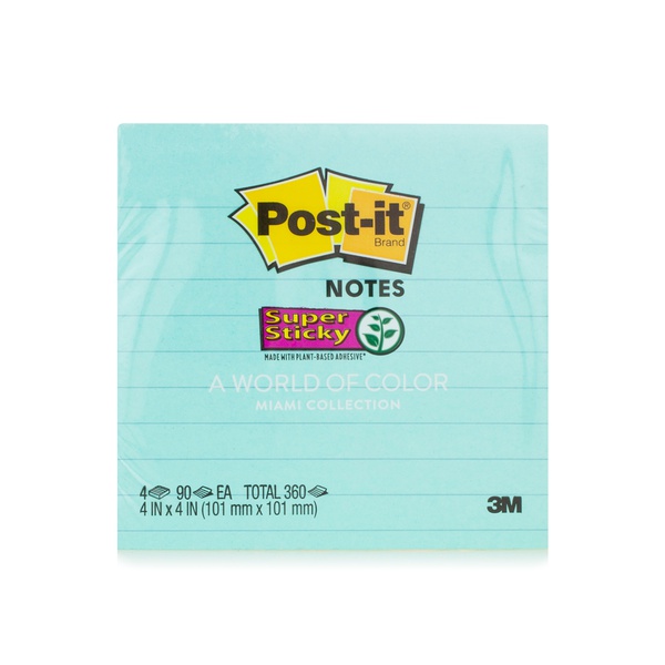 Post-it super sticky neon notes 4x4 inches 4x90 - Waitrose UAE & Partners