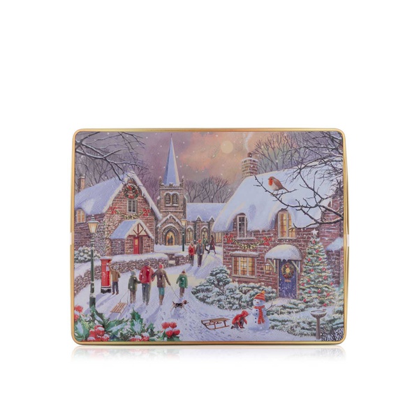 Grandma Wild's embossed Christmas village scene biscuit tin 800g ...