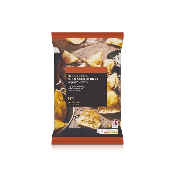 Waitrose No.1 Hand Cooked Salt & Cracked Black Pepper Crisps 150g ...