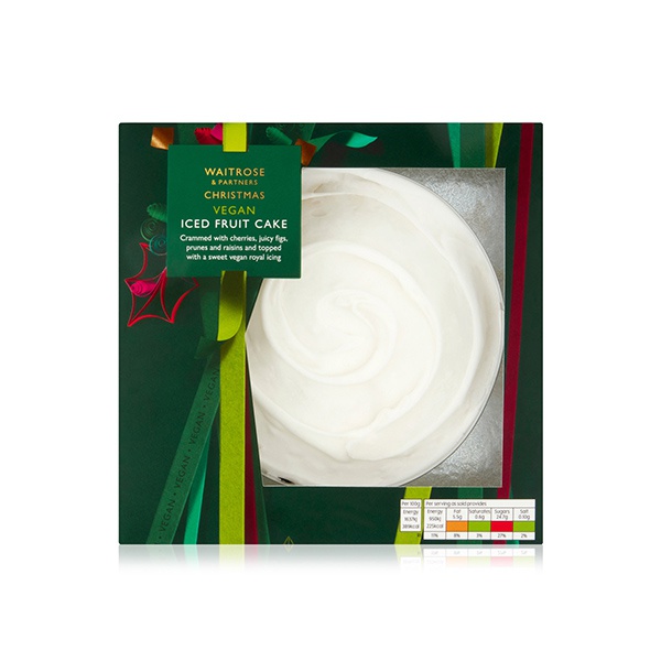 Waitrose Christmas vegan iced fruit cake 580g - Waitrose UAE & Partners