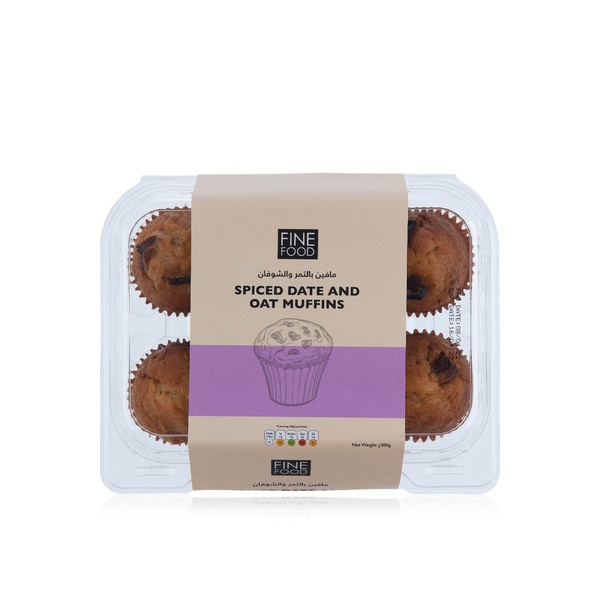 FineFOOD spiced date and oat muffins 300g - Waitrose UAE & Partners