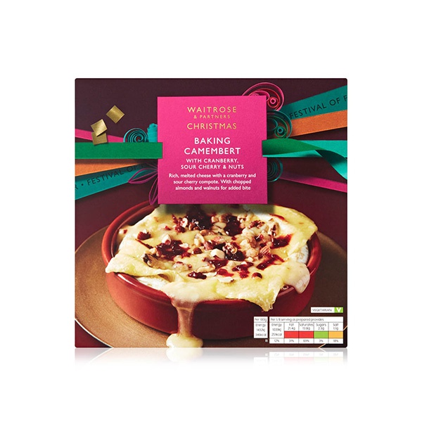 Waitrose Christmas baking Camembert with cranberry, sour cherry & nuts ...