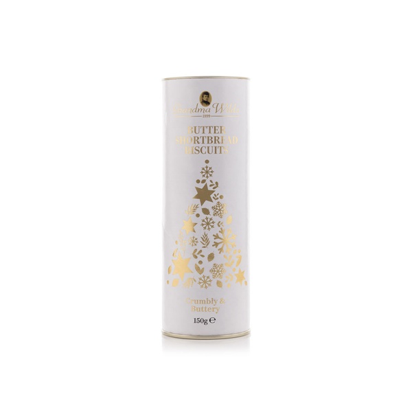 Grandma Wild's butter shortbread biscuits Christmas tree tube 150g ...