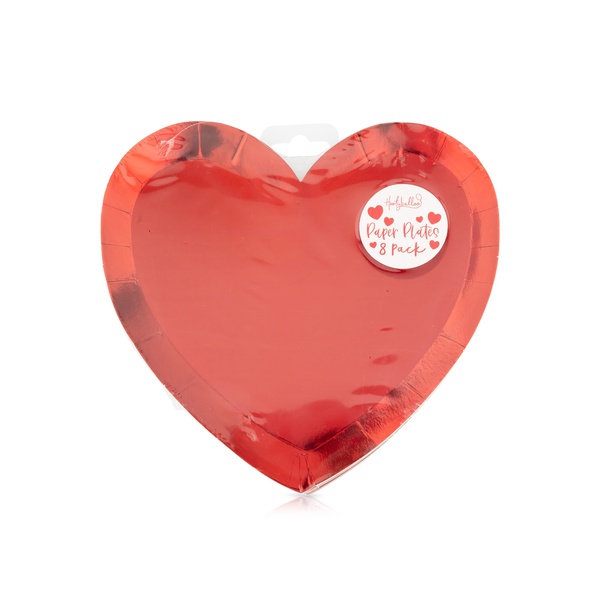 Hootyballoo red metallic heart paper plates 8 pack - Waitrose UAE ...