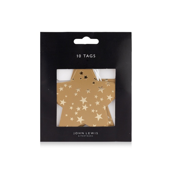 John Lewis 10 gold star gift tags - Waitrose UAE & Partners