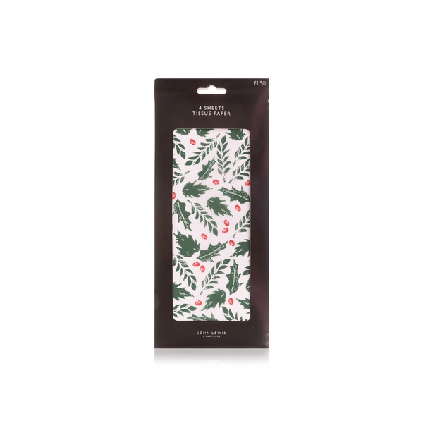 John Lewis holly & berry tissue paper 4s - Waitrose UAE & Partners