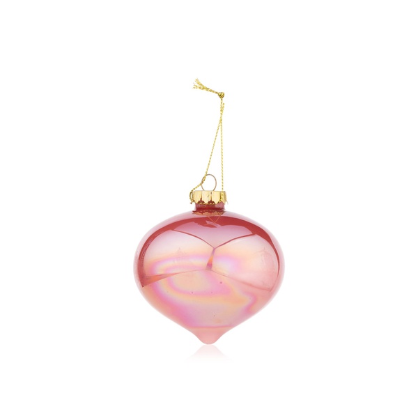 Festive pink glass bauble 8cm - Waitrose UAE & Partners