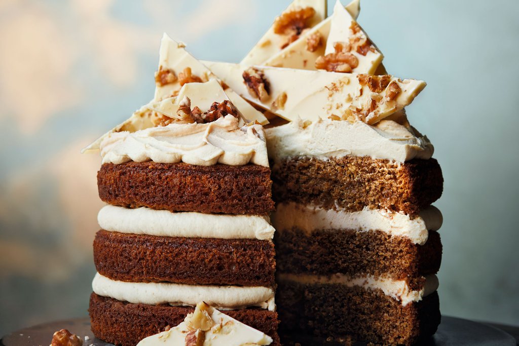 Coffee, white chocolate & walnut cake recipe - Waitrose UAE & Partners
