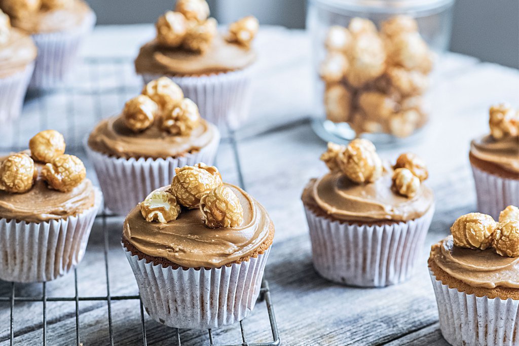 Salted caramel popcorn cupcakes recipe - Waitrose UAE & Partners