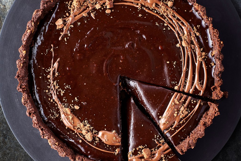 Biscoff & miso chocolate silk tart recipe - Waitrose UAE & Partners