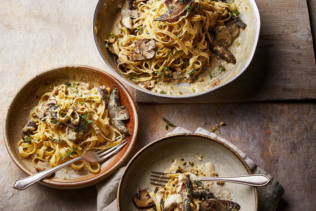Creamy mushroom & pistachio tagliatelle recipe - Waitrose UAE & Partners