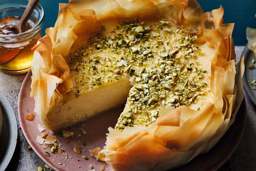 Honey & pistachio filo cheesecake recipe - Waitrose UAE & Partners