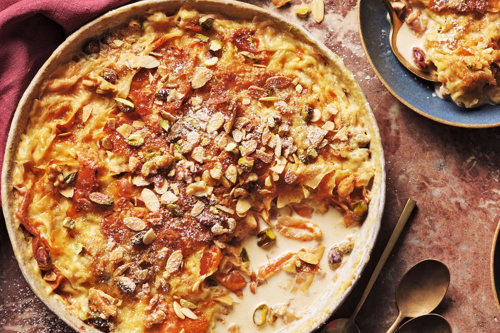 Om Ali with apricots, cardamom & orange flower water recipe - Waitrose ...