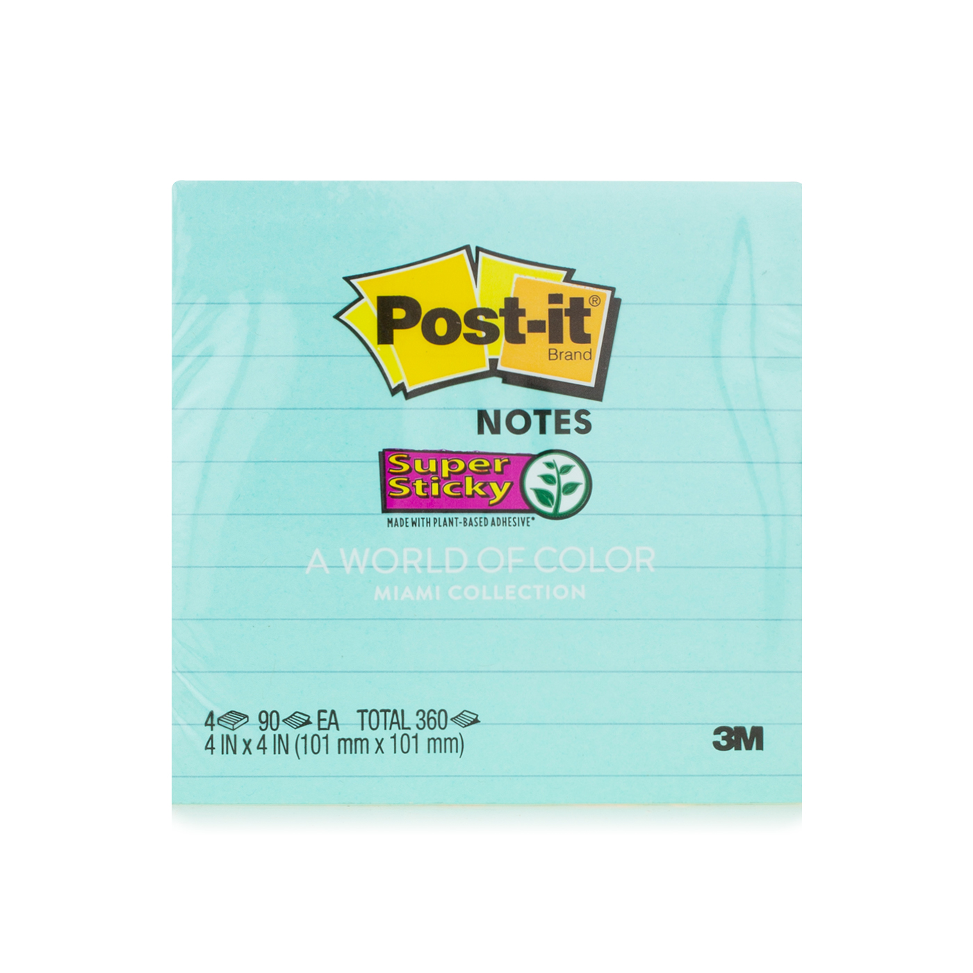 Post-it super sticky neon notes 4x4 inches 4x90 - Waitrose UAE & Partners