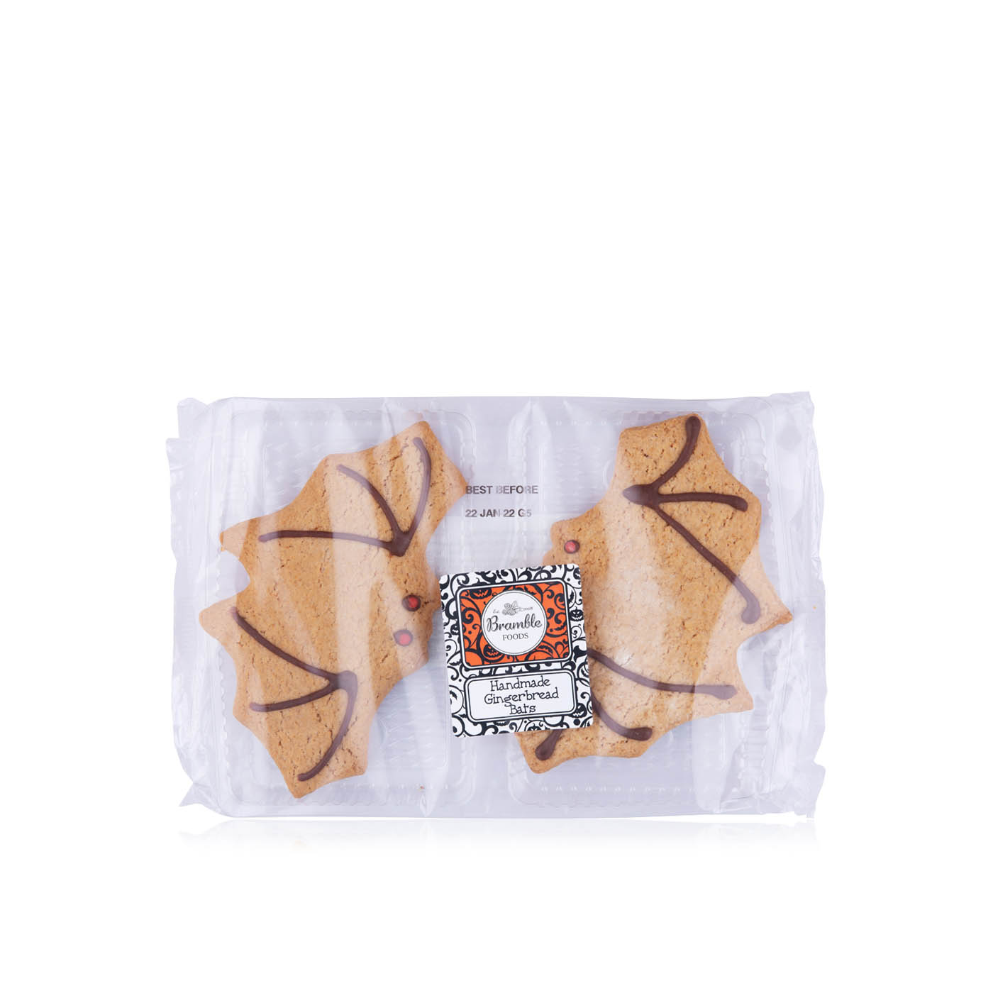 Bramble Foods gingerbread cookie bats 2 pieces 60g - Waitrose UAE ...