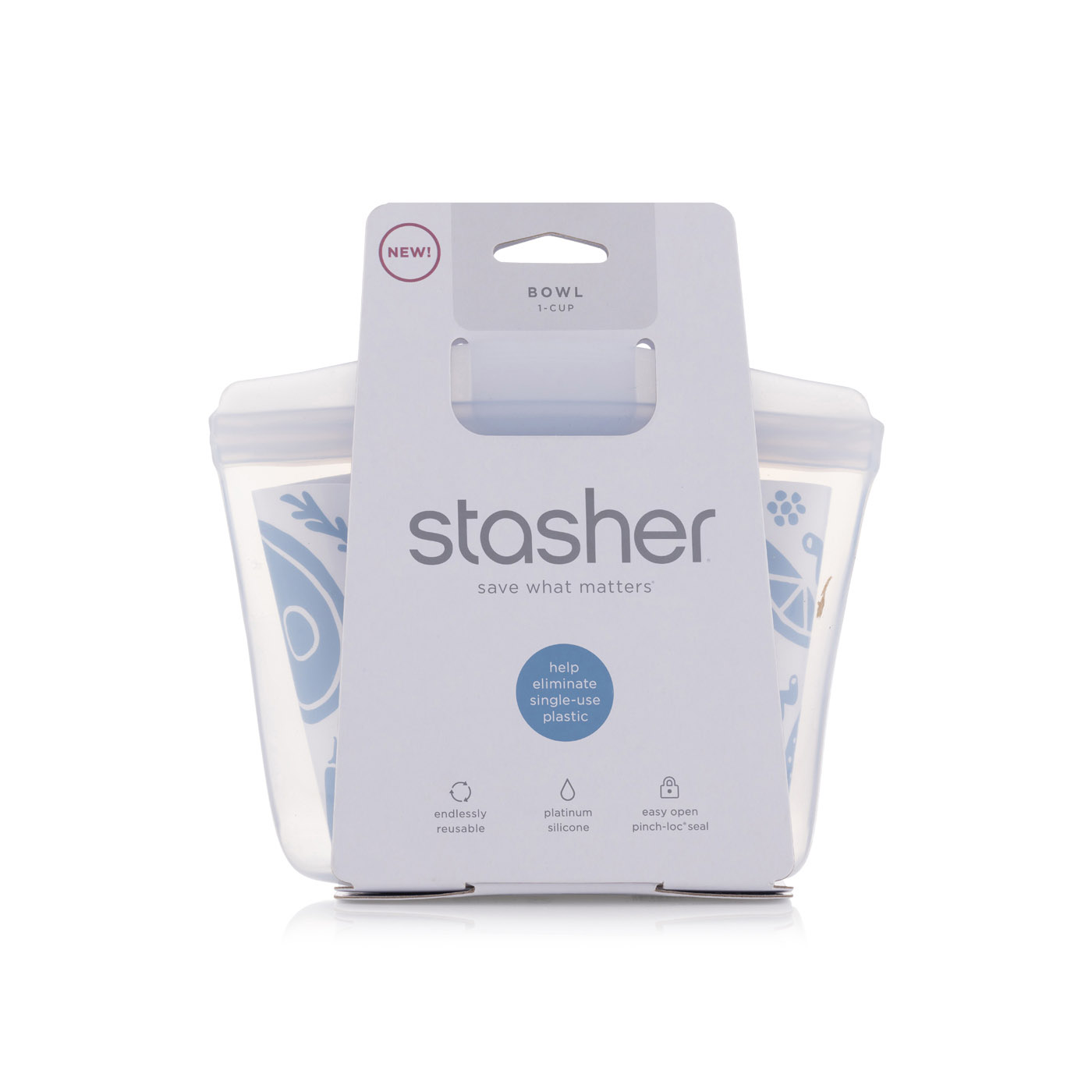 Stasher reusable food storage bowl clear 1 cup 240ml - Waitrose UAE & Partners
