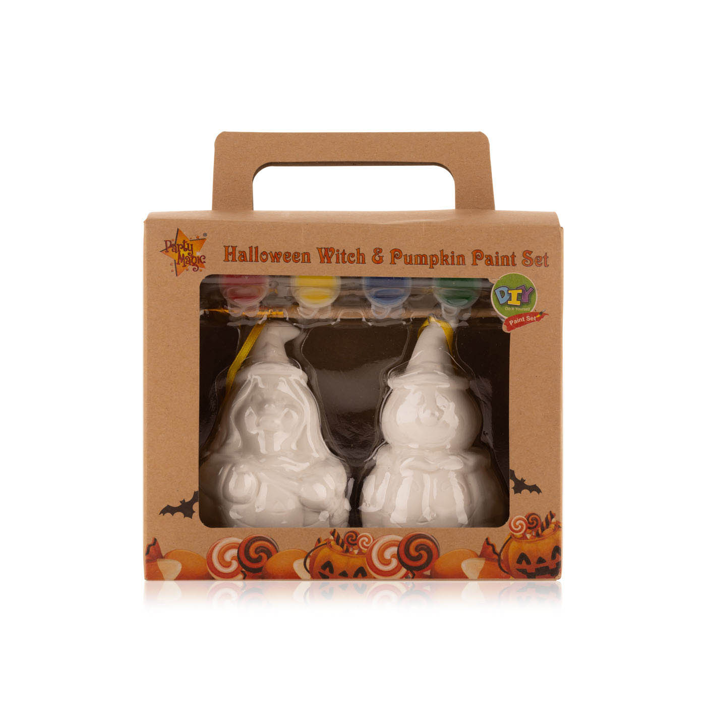Party Magic Halloween witch and pumpkin ornament painting kit ...