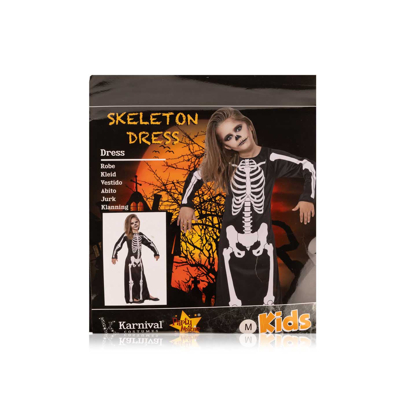 Party Magic Halloween girls skeleton dress kids costume medium ...