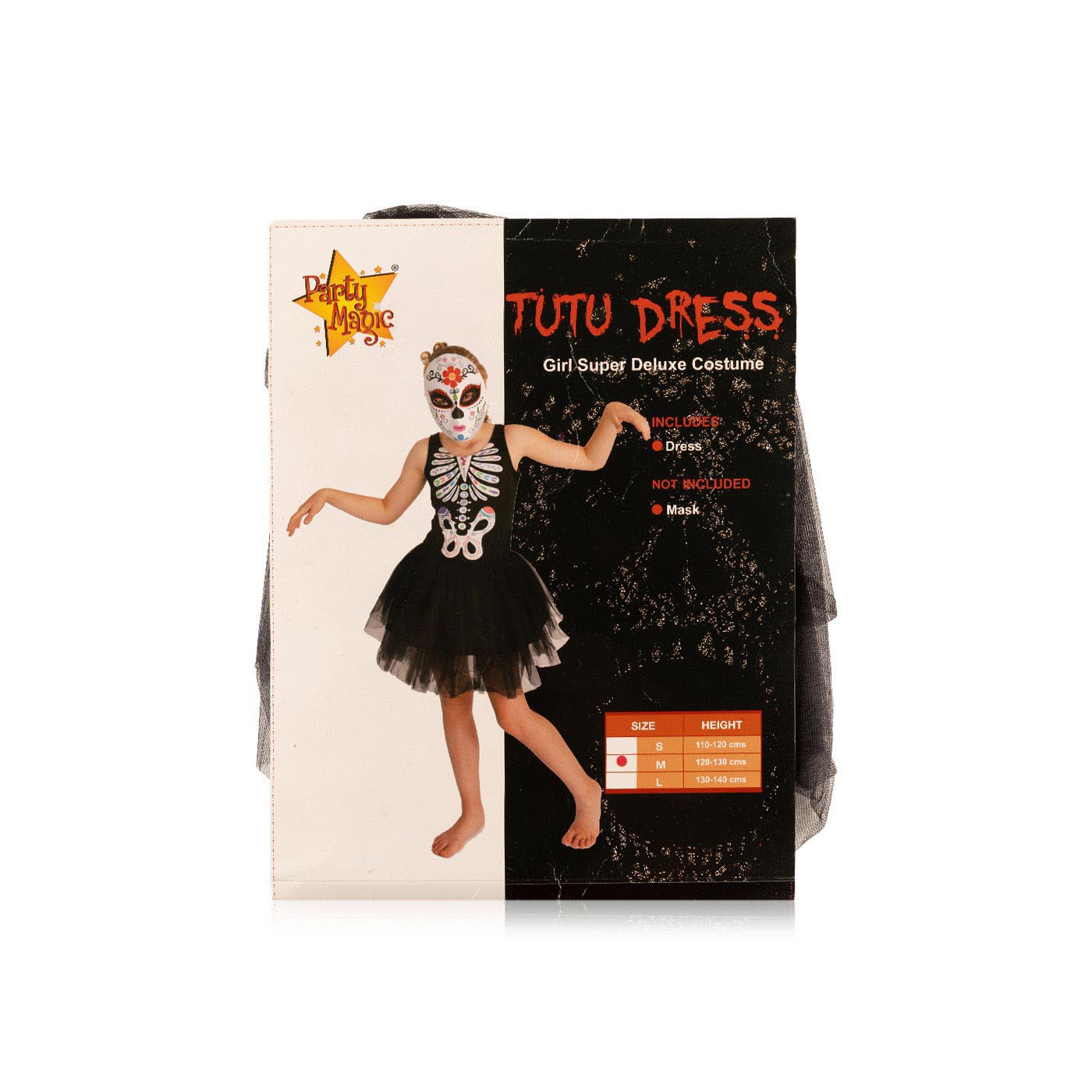 Party Magic Halloween skeleton tutu kids costume medium - Waitrose UAE ...