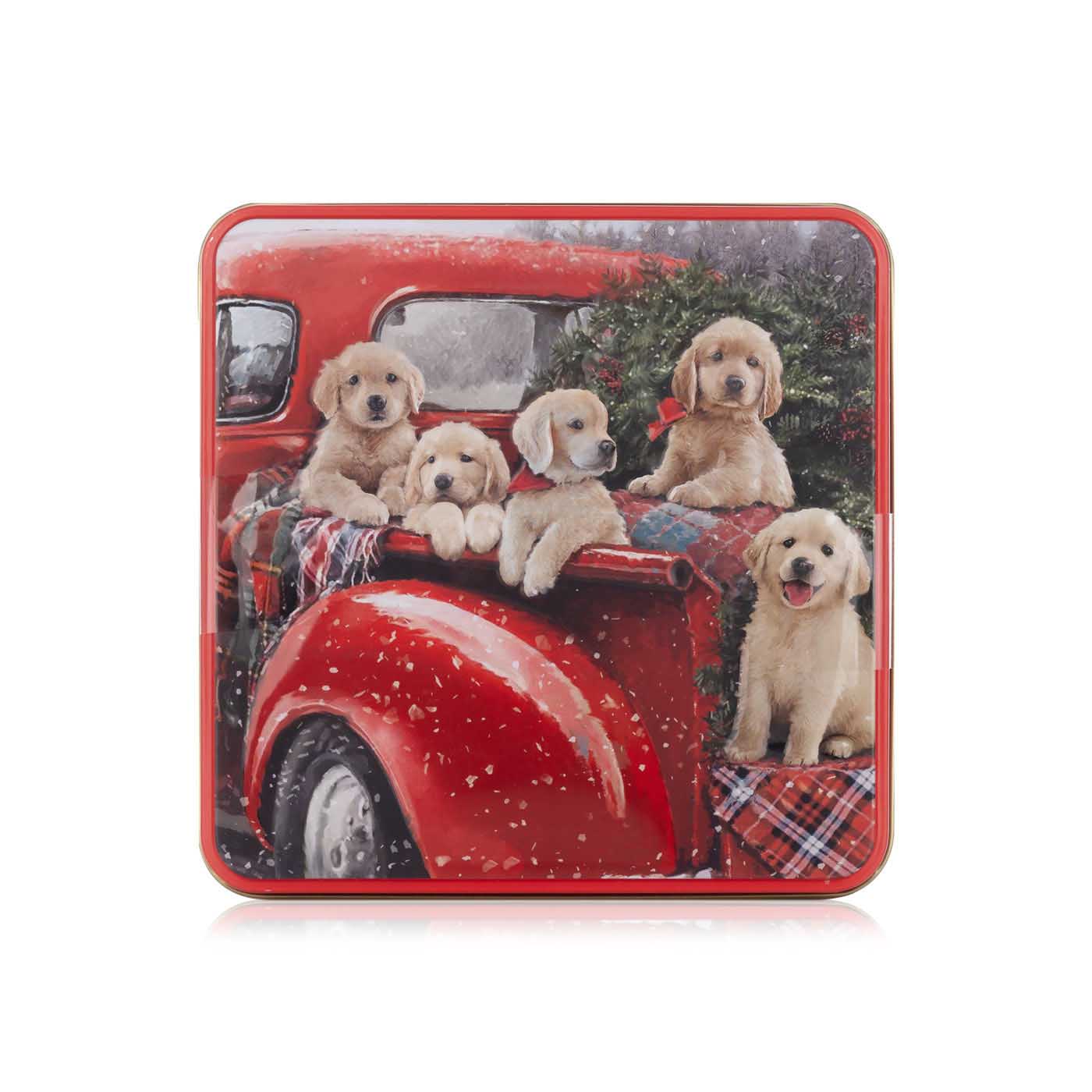 Grandma Wild's embossed Christmas puppies biscuit tin 160g - Waitrose ...