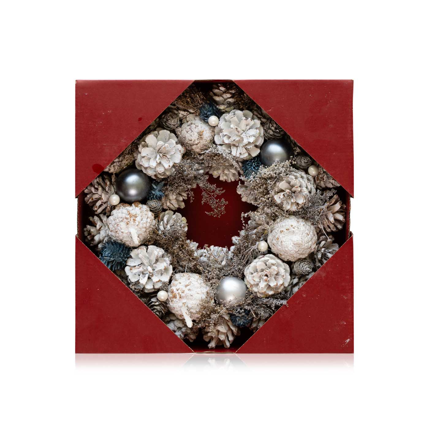 Festive silver pinecone wreath 30cm - Waitrose UAE & Partners