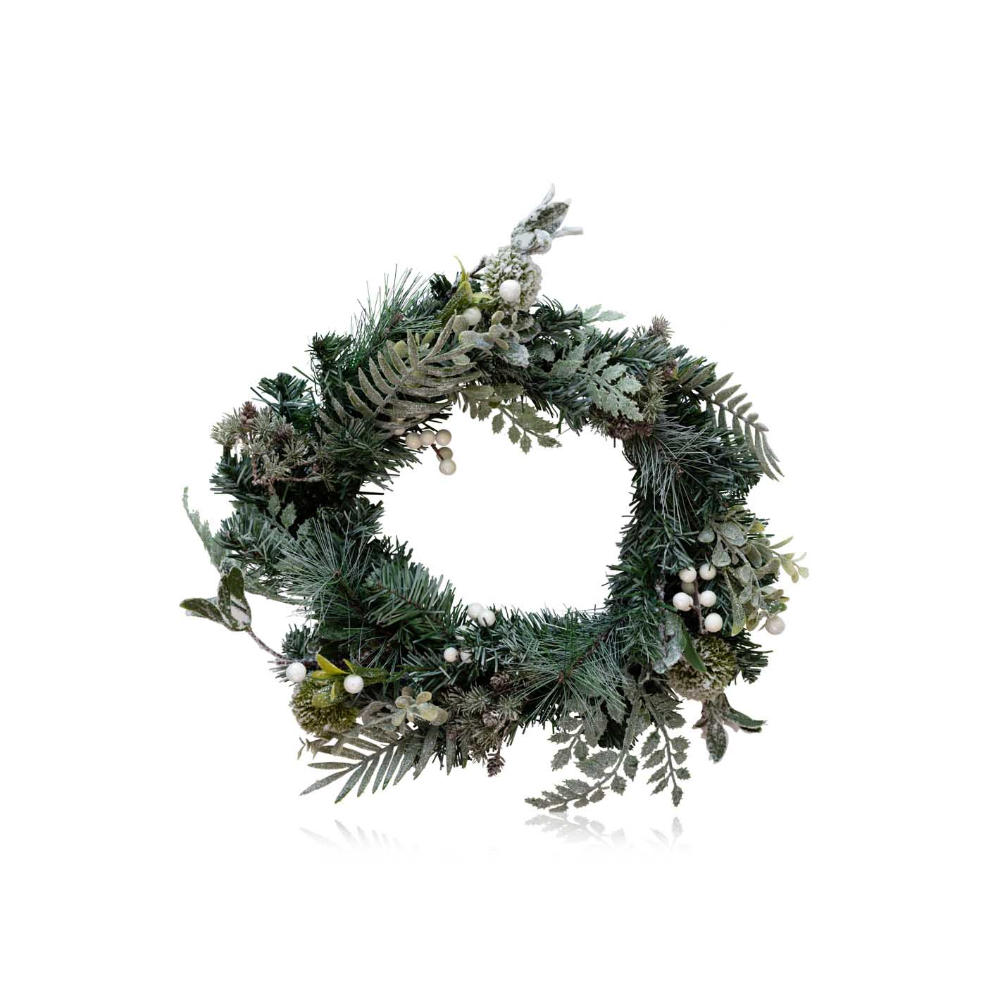 Festive green and white berry wreath 51cm - Waitrose UAE & Partners