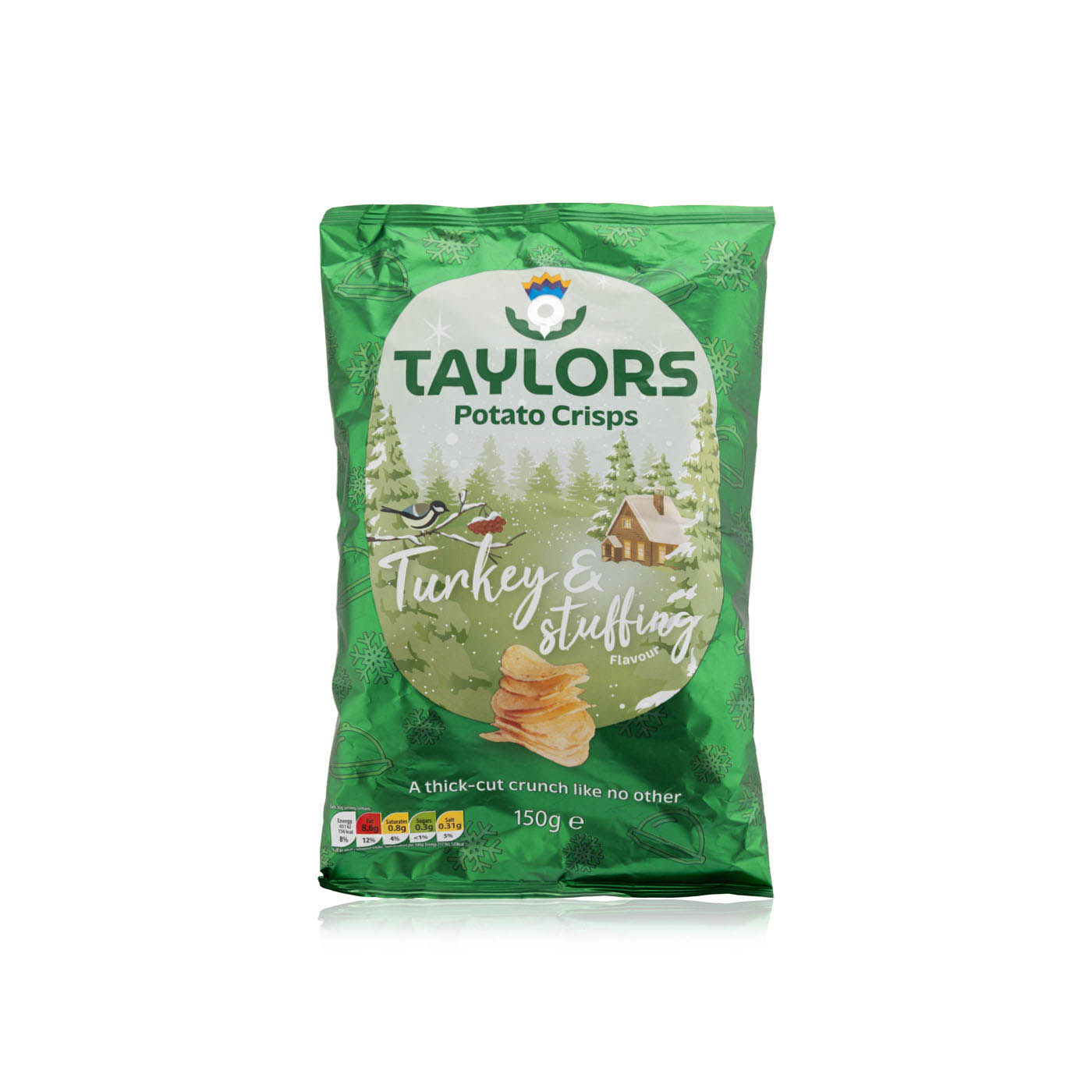 Taylors festive turkey and stuffing flavour potato crisps 150g ...