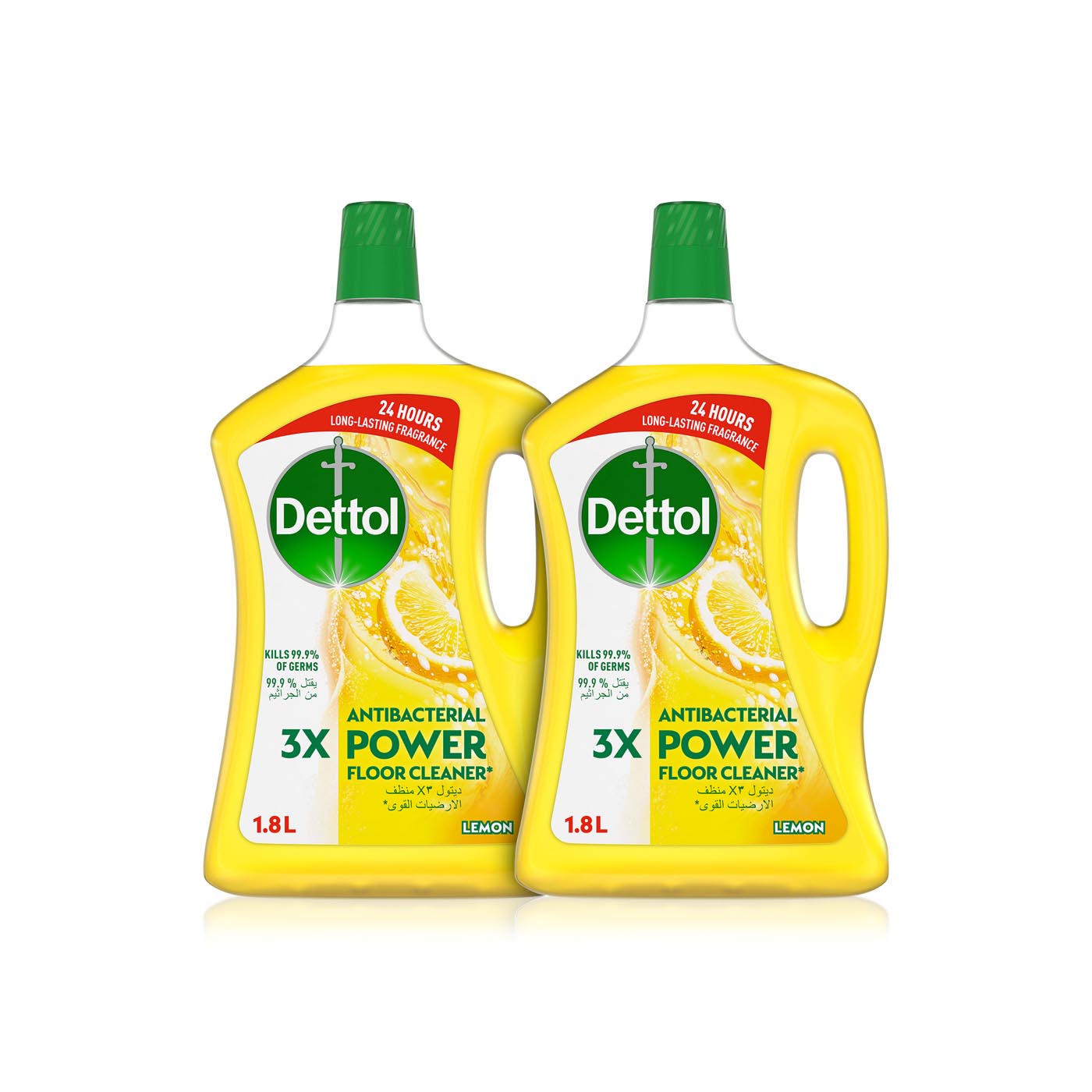 Dettol antibacterial power floor cleaner lemon 2x1.8l - Waitrose UAE & Partners