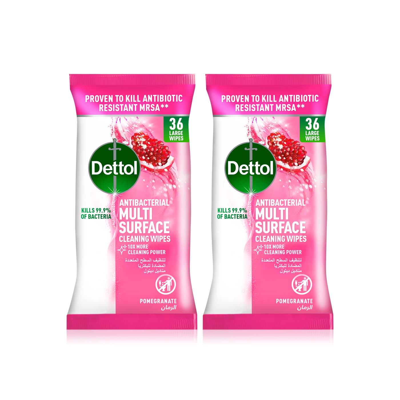 Dettol antibacterial multi surface large cleaning wipes pomegranate ...
