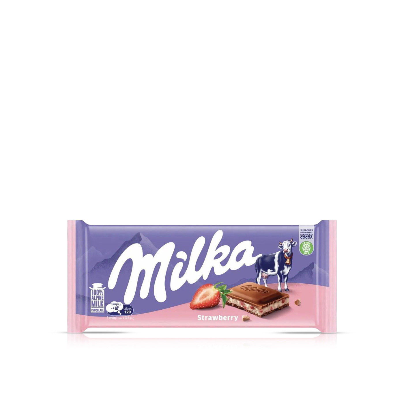 Milka Strawberry Chocolate Slab 90g - Waitrose UAE & Partners