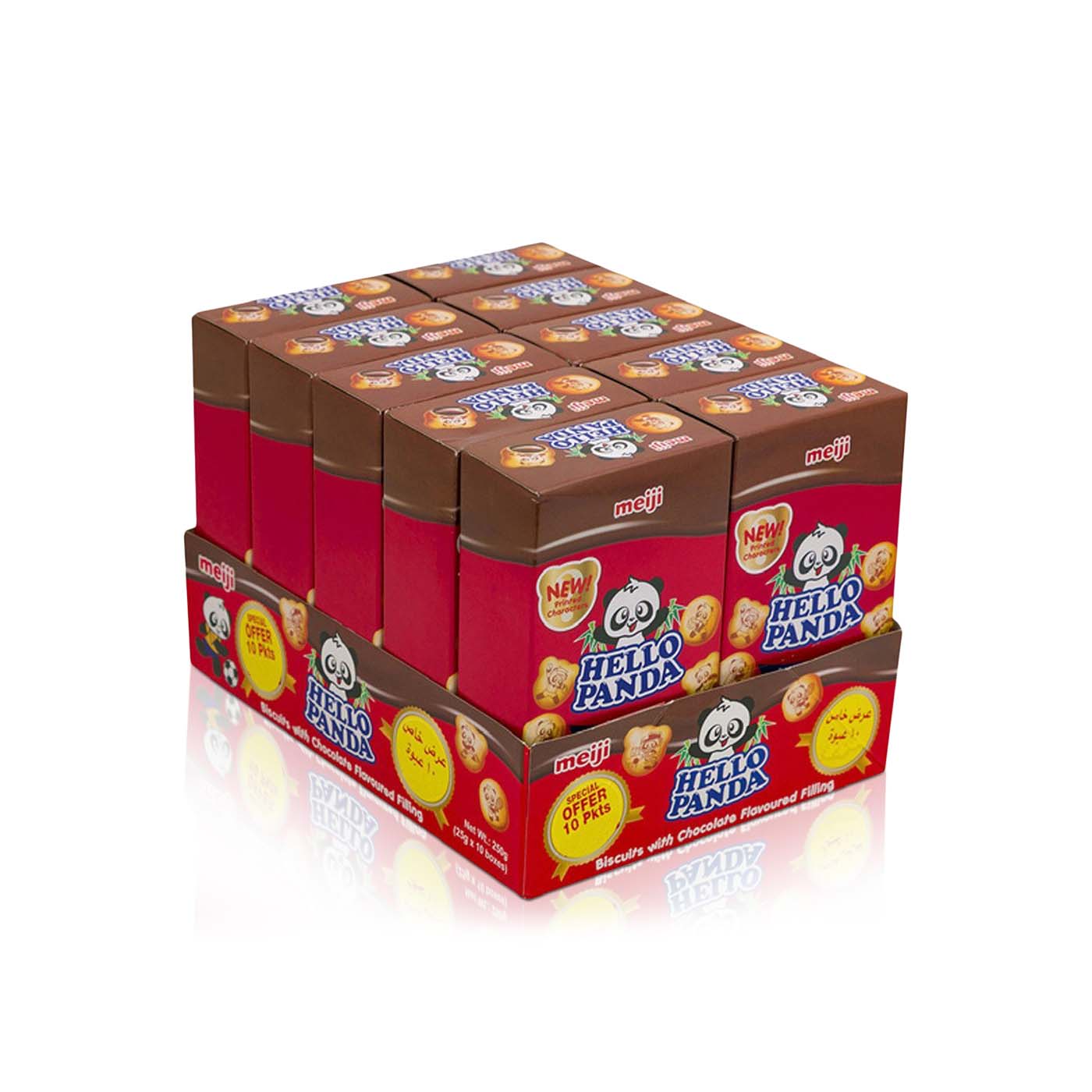 Meiji Hello Panda Biscuits with Chocolate-Flavoured Filling 25g x 10 ...