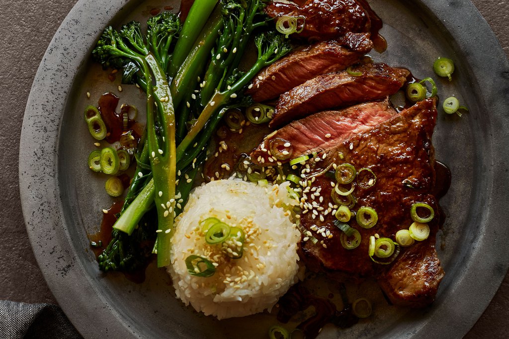 Soy-ginger beef steaks with broccoli recipe - Waitrose UAE & Partners