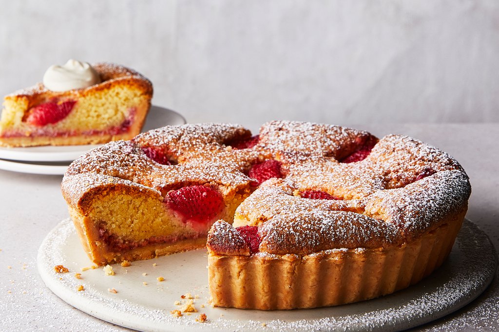 Strawberry & brown butter frangipane tart recipe - Waitrose UAE & Partners